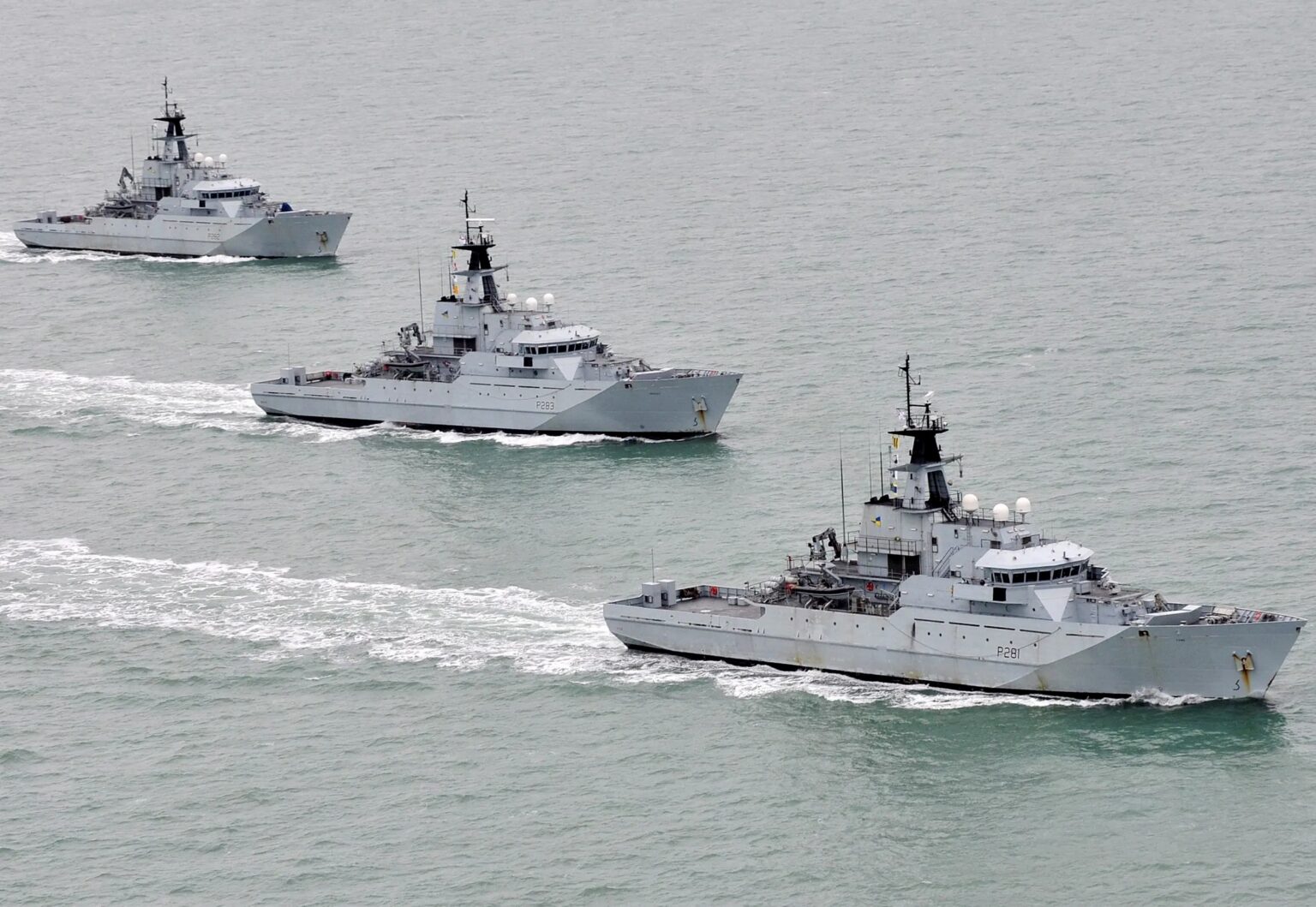Entire Offshore Patrol Vessel fleet at sea or deployed